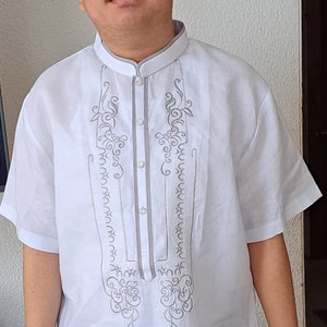 BARONG TAGALOG Linen Gusot Mayaman Filipino National Costume ...