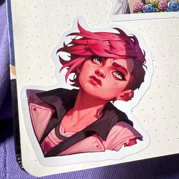 Arcane Sticker, Vi, 3 Vinyl Sticker, Lol-gift, Vi Arcane Fanart, Vi Lol ...