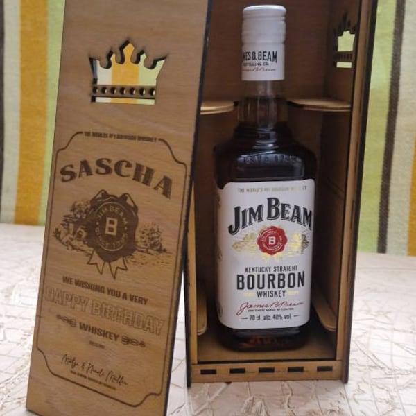 Laser Cut Whisky Wooden Gift Box Svg Glowforge Bottle Gift Box Holder ...