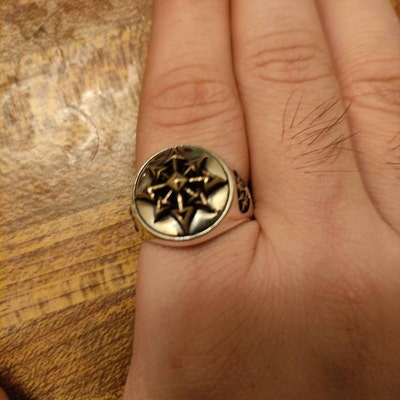 Symbol of Chaos Ring,chaos Star Ring,sterling Silver Chaos Ring, Star ...