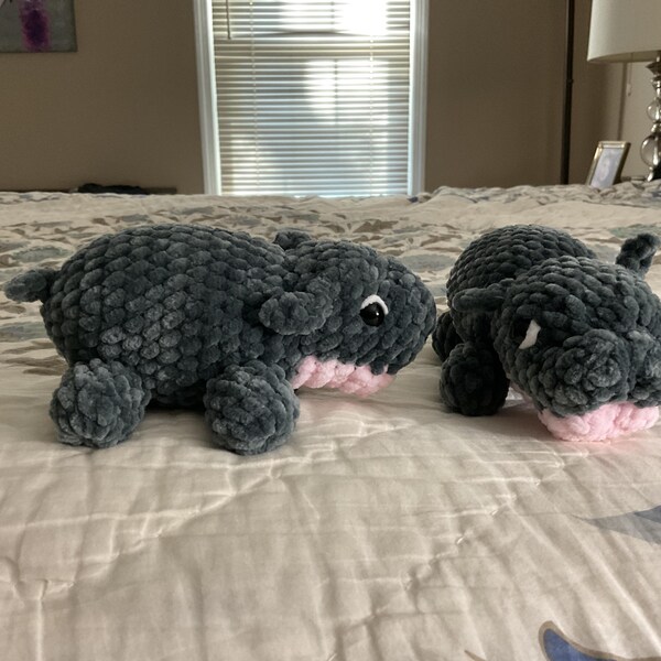 Moo Deng Plush | Crochet Moo Deng Stuffed Toy | Baby Hippo Plush ...