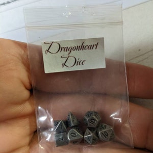 7-die Metal Micro Dice Set for D&D Dungeons and Dragons Polyhedral RPG ...