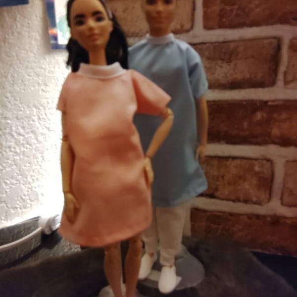 His & Hers Hospital Gowns-fits 11.5"-12" - Etsy