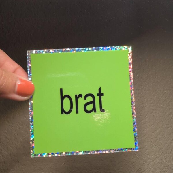Green Glitter Brat Square Sticker - Etsy