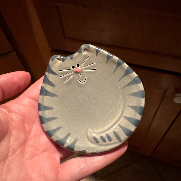 Ceramic Tiger Cat Dishes Can Be a Tea Bag Holder, Spoon Rest or Soap ...