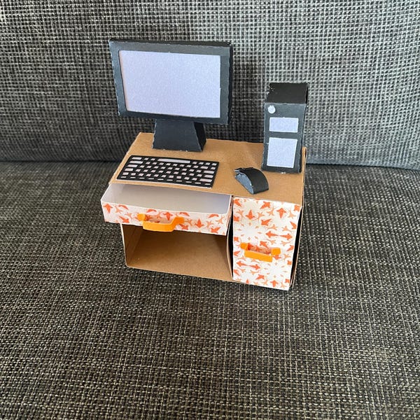 3D Computer and Computer Desk SVG Cut File Gift Card Holder - Etsy