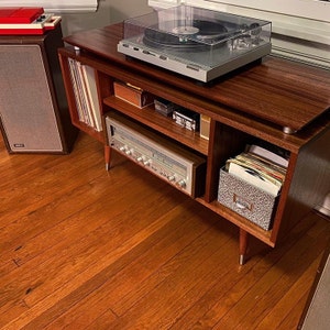 Solid Mahogany Turntable Cabinet With Album Storage. Mid Century Modern ...