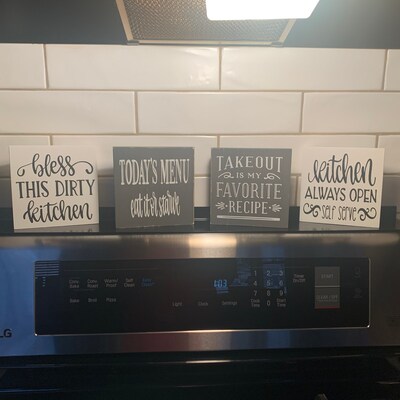 Small Kitchen Signs, Farmhouse Kitchen, Gray, Black, White, Distressed ...