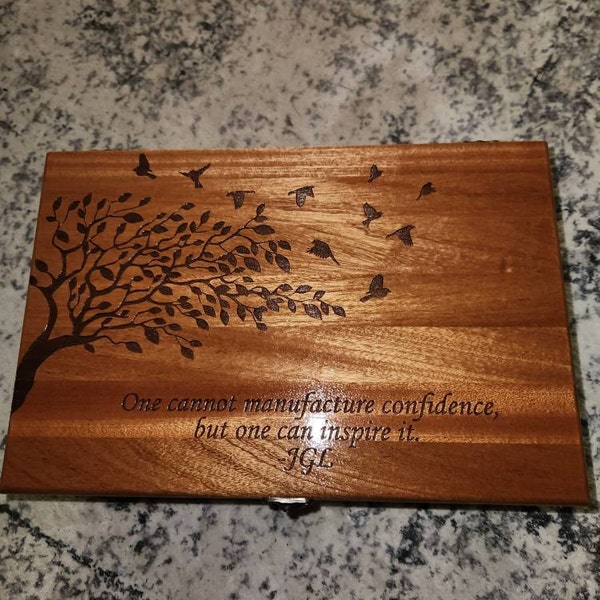 Personalized Tree Memory Box 12x8x4, Custom Hand Made Wood Keepsake Box ...
