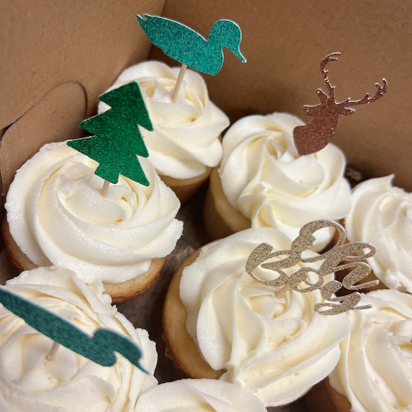 Deer Cupcake Toppers, Deer Head Cupcake Toppers, Deer Food Picks ...