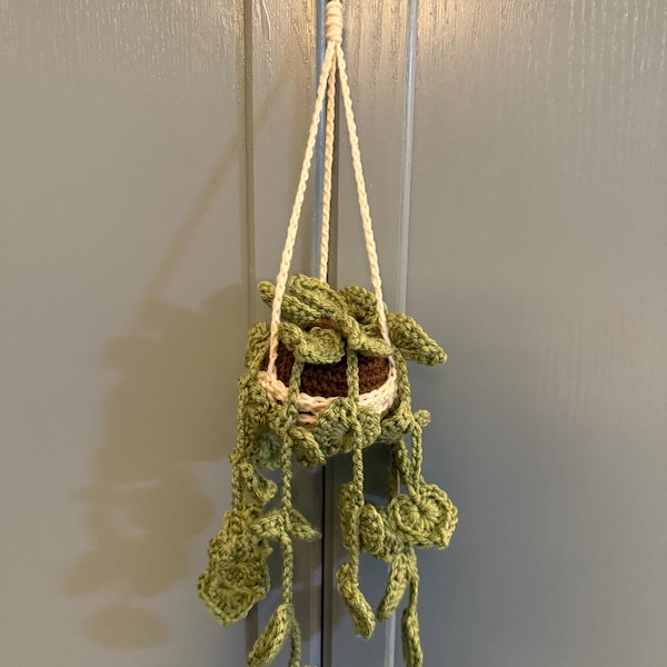 Pothos Plant Crochet Pattern, Car Hanging Plant Pattern, Car Hanging ...