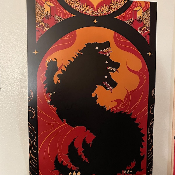 Heraldry Cerberus Print and Poster, Unique Gift for Greek Mythology ...