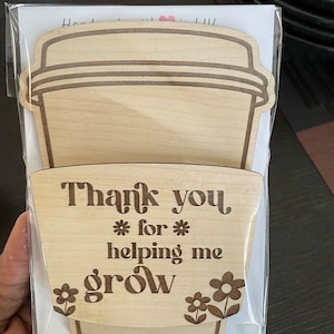 Teacher Gift Appreciation Coffee Card Holder Back to School End of Year ...