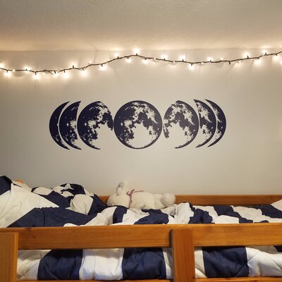 Moon Phases Wall Decal Moon Phase Decor, Celestial Wall Art, Moon Decor ...
