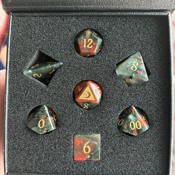 Full Set Glazed Dice,full Set Blue White Glazed Dice, Set Warlock Style ...