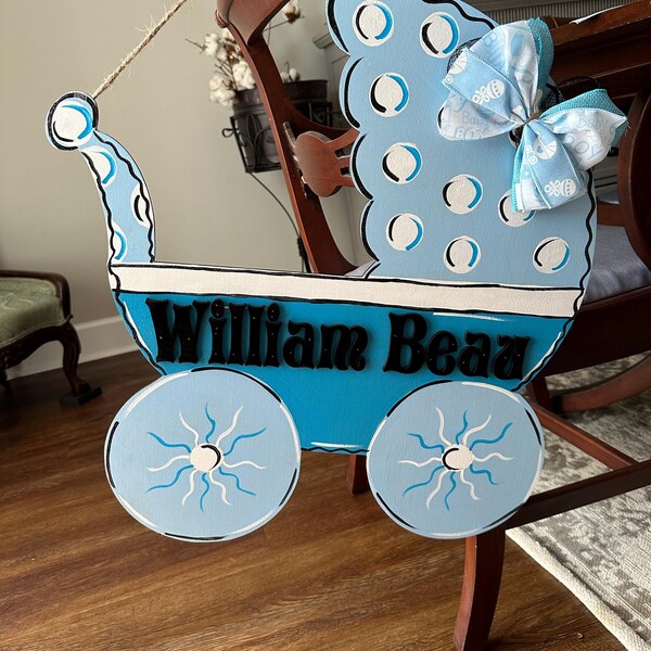 Its a Boy, Baby Carriage, Hospital Sign, Door Hanger, Door Decor - Etsy