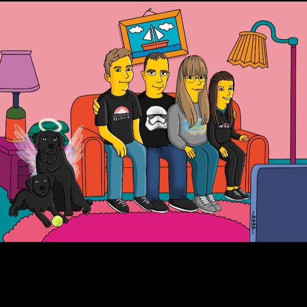 Custom FAMILY Portrait as Cartoon Characters / Family Art Portrait ...