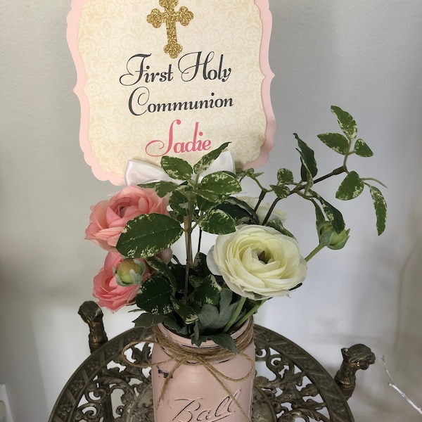 First Communion Girl Centerpiece-first Communion Centerpiece-first ...