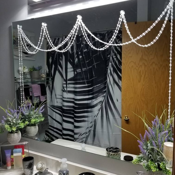 Bathtub/shower Header Bling..single Swag With 3 Alt Length Vertical ...