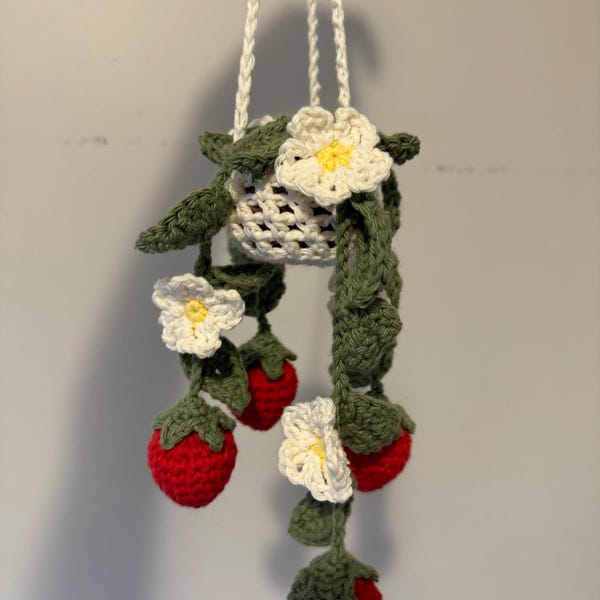 Strawberry Basket Crochet Pattern, Plant Crochet Pattern, Hanging Plant ...