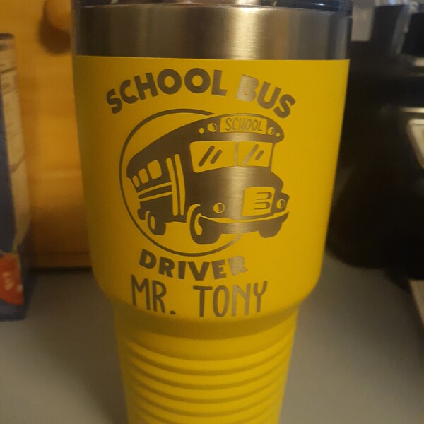 School Bus Driver - Engraved Stainless Steel Tumbler, Insulated Travel ...