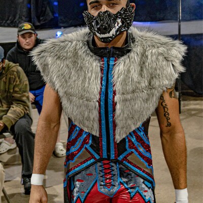 Glowing Cyberpunk Samurai Wolf Mask Samurai Wolf Mask Wolf - Etsy