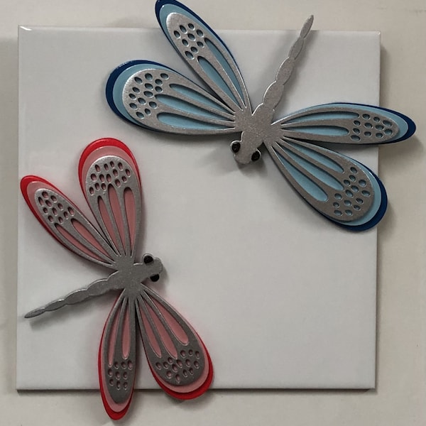 3D Layered Dragonflies, Layered Dragonflies, SVG Cricut, Silhouette ...