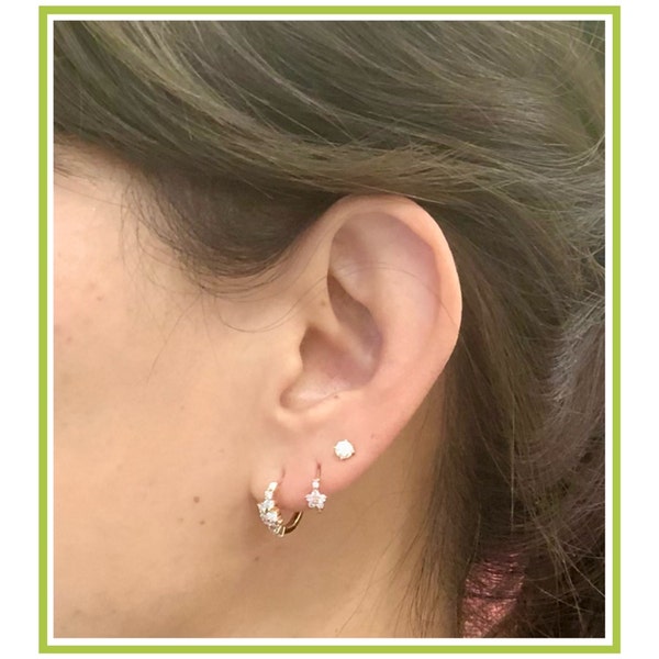 Cartilage Hoop,cartilage Piercing,14k Solid Gold Hoops,helix Hoop,helix ...
