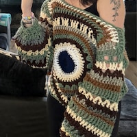 Eye Sweater Pattern Crochet Eye Sweater Advanced Pattern PDF File Only ...