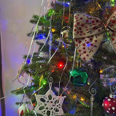 ONE Authentic Real LEAD Silver Christmas Tree TINSEL Antique Vintage 18 ...