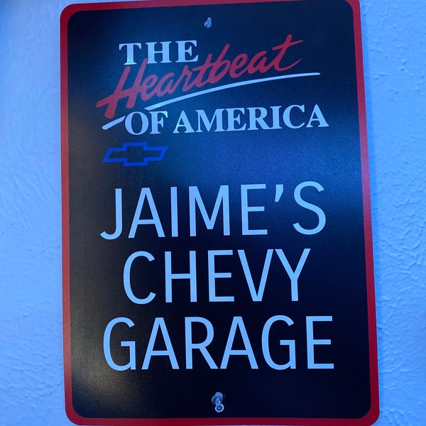 Heartbeat of America Sign, Custom Chevy Logo Sign, Chevy Slogan Sign ...