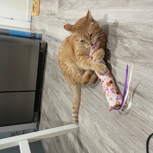 Large Cat Kicker Toy With Ribbons. 12 to 13 Long. Quality Catnip Silver ...