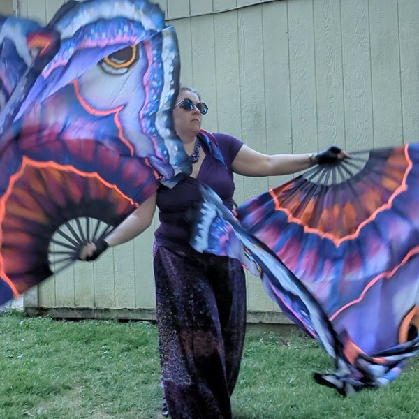Mothra Wings. Belly Dance Unique Wings Made to Order. Hand Painted Silk ...