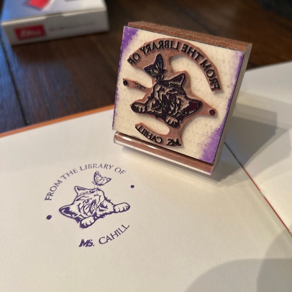 Library Stamp, Cat Embosser, Majestic Kitten Stamp & Seals, Embossers ...