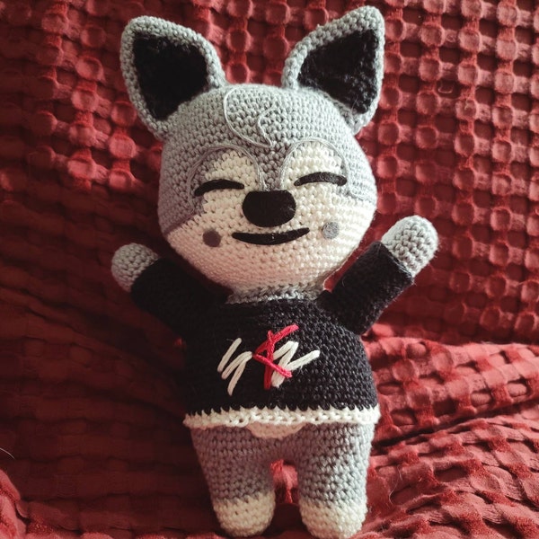 SKZOO WOLFCHAN Stray Kids Plushie + FREEBIE, Bangchan Fanart, Kpop Merch - Etsy