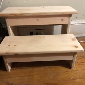 Wood Step Stool, Unfinished Wooden Step Stool, Wood Stool, Wooden Stool ...