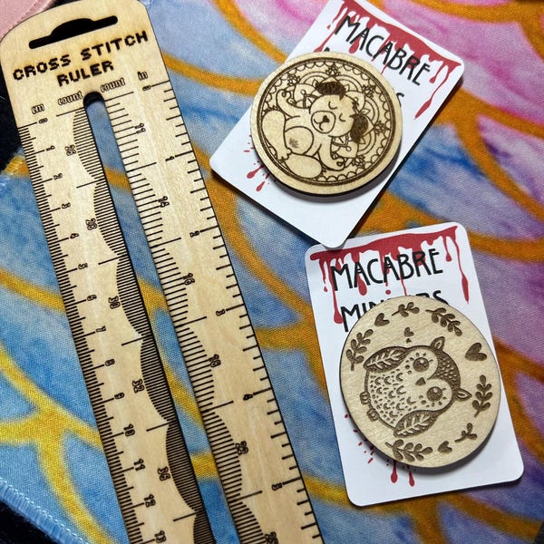 Wooden Cross Stitch Ruler - Etsy UK
