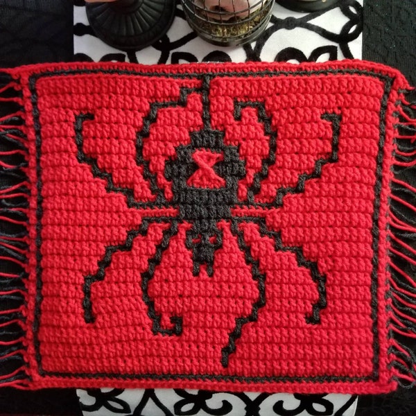 PDF PATTERN halloween Black Widow Mosaic Crochet Square for Trick-or ...