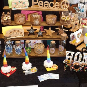 Wooden Portable Retail Table Display Stand Countertop 3 Step Riser ...