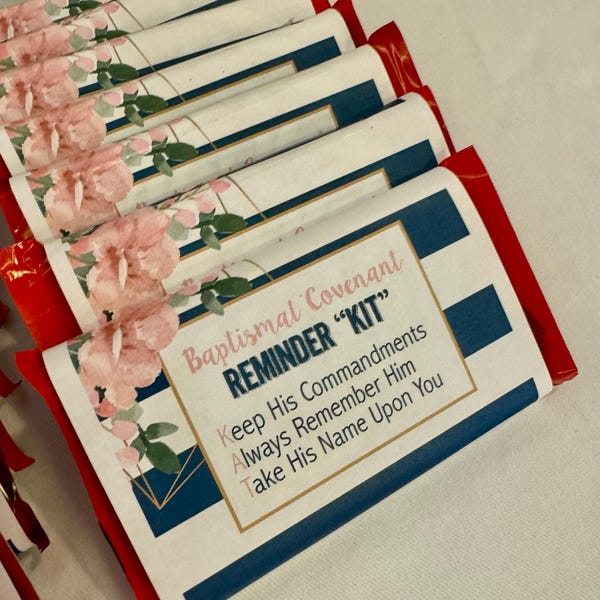 LDS Baptism Kit Kat Candy Wrapper Card, Digital Printable, Red and Blue ...