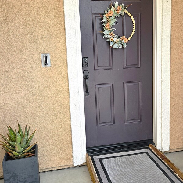 Modern Year-round Lambs Ear and Fern Wreath | Minimalist Greenery ...