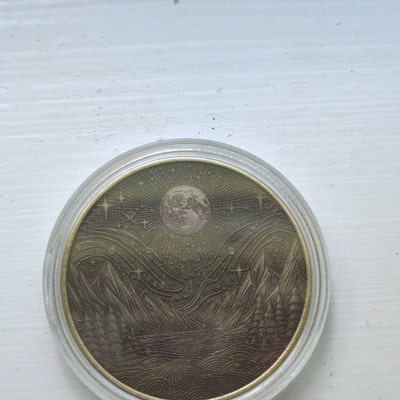 Botanical Brass Coin Set Cherry Blossom, Rose, and Lily Symbolic Beauty ...