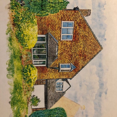 Our First Home Print, Homeowners Gift, Custom House Portrait, Digital ...