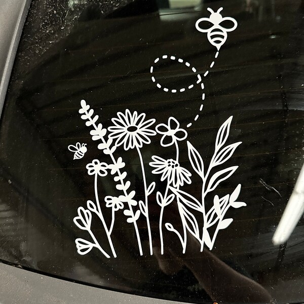 Wildflower Decal, Boho Car Decal, Gift for Plant Lovers, Plant Lover ...