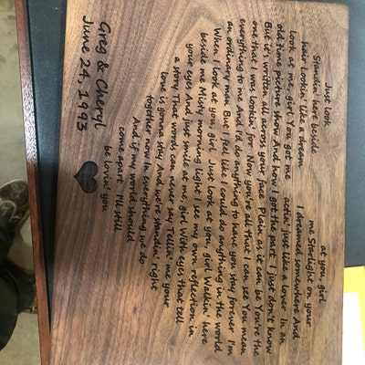 Engraved Wedding Song, First Dance Lyrics, Your Wedding Lyrics Engraved ...