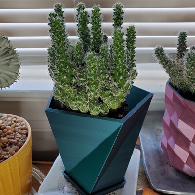 Two-tone Helix Planter Modern Geometric Decor for Home & Office Unique ...