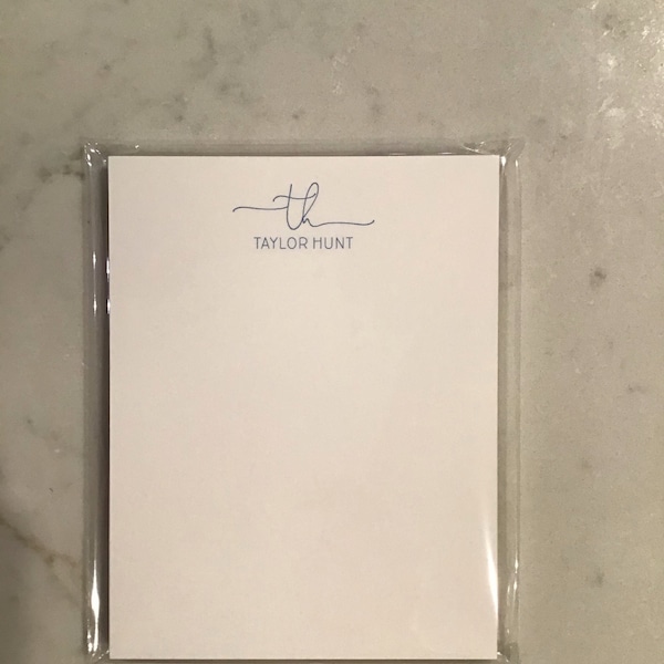 Personalized Notepad: Modern Design With Script Initials and All-caps ...