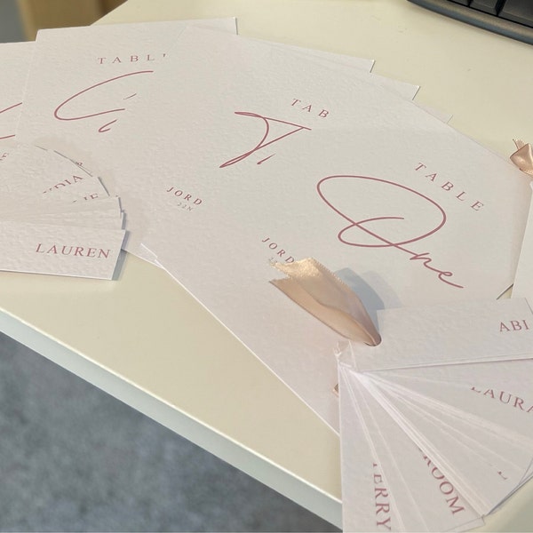 Personalised Printed Wedding Table Numbers | Cardstock Table Numbers ...