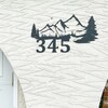 Metal Mountain House Number Sign | Mountain Address Sign | Modern ...