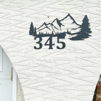Metal Mountain House Number Sign | Mountain Address Sign | Modern ...
